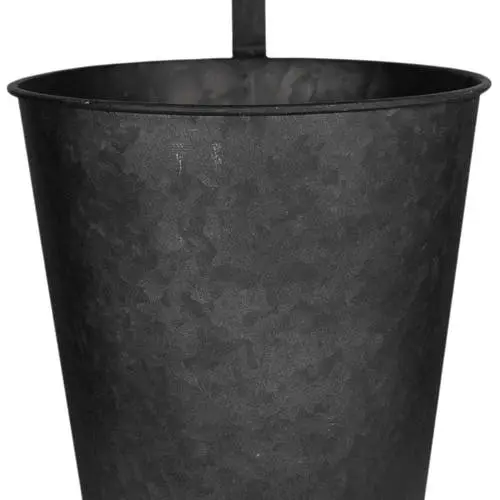 FORESIDE HOME AND GARDEN Set Of 3 Hanging Planters Metal - Black