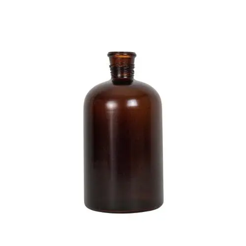 FORESIDE HOME AND GARDEN Wrapped Neck Vase Amber Glass & Metal - Brown