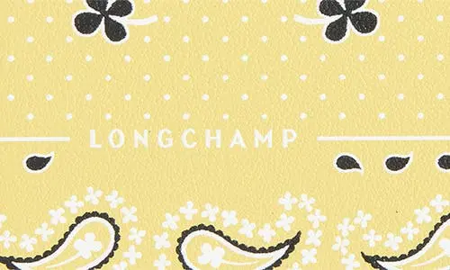 Longchamp Pocket Bandana Leather Card Holder - Lime