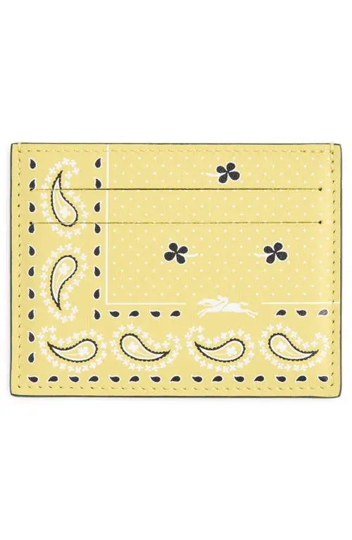 Longchamp Pocket Bandana Leather Card Holder - Lime