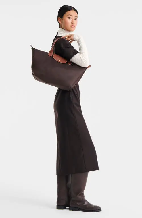 Longchamp Le Pliage Large Top Handle Bag - Mocha