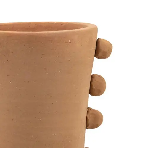 FORESIDE HOME AND GARDEN Natural Terracotta Beaded Decorative Vase