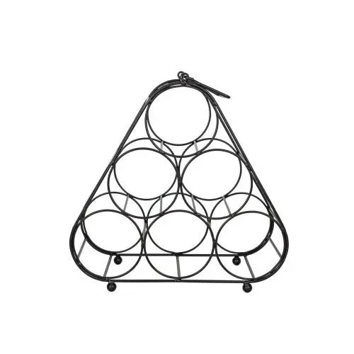 FORESIDE HOME AND GARDEN Six Bottle Wine Holder Metal - Black