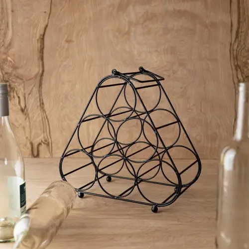 FORESIDE HOME AND GARDEN Six Bottle Wine Holder Metal