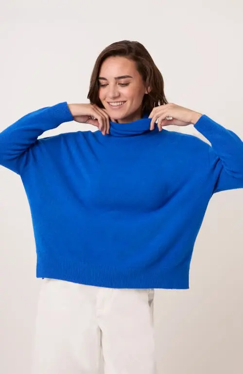 CELTIC & CO. Slouchy Roll Neck Jumper - Cobalt