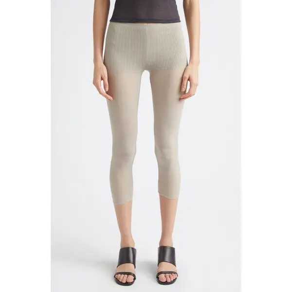 Paloma Wool Meleta Cotton & Silk Blend Capri Leggings - Beige