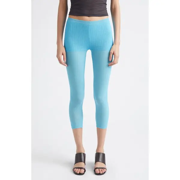 Paloma Wool Meleta Cotton & Silk Blend Capri Leggings - Blue