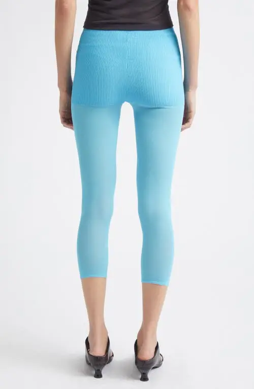 Paloma Wool Meleta Cotton & Silk Blend Capri Leggings - Blue
