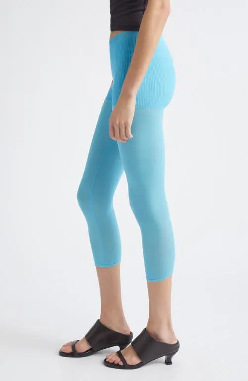 Paloma Wool Meleta Cotton & Silk Blend Capri Leggings - Blue