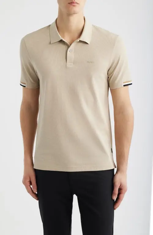 BOSS Parlay 147 Cotton Polo - Open Beige