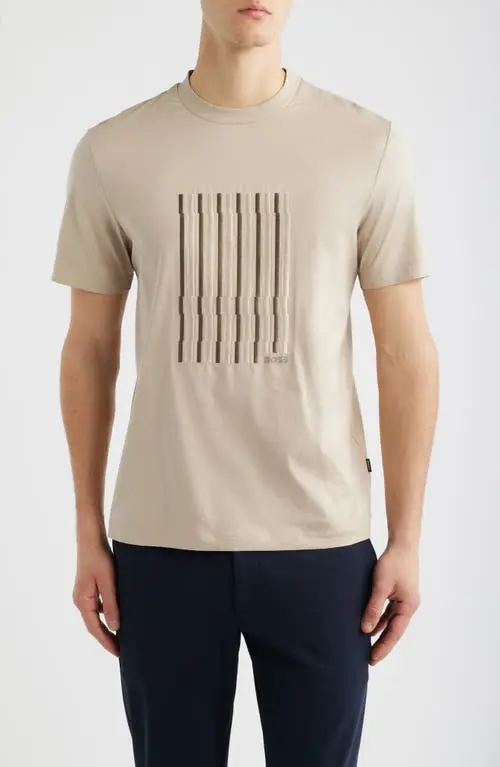 BOSS Thompson Cotton Graphic T-shirt - Open Beige