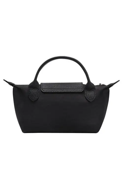 Longchamp Le Pliage Cosmetic Case With Textured Leather Trim - Black