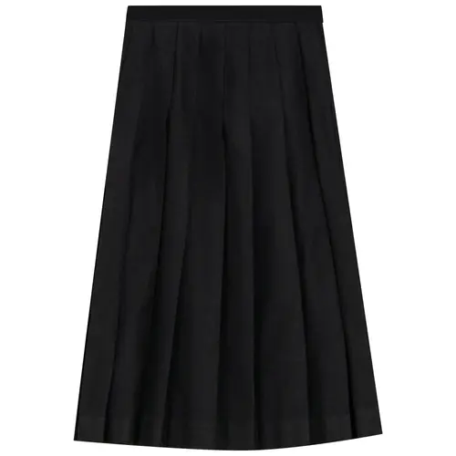 MAXMRKT Pleated Midi Skirt With Invisible Zipper - Black