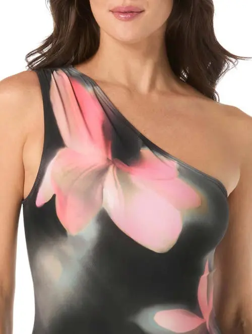 COCO CONTOURS One Shoulder Floral One Piece Swimsuit