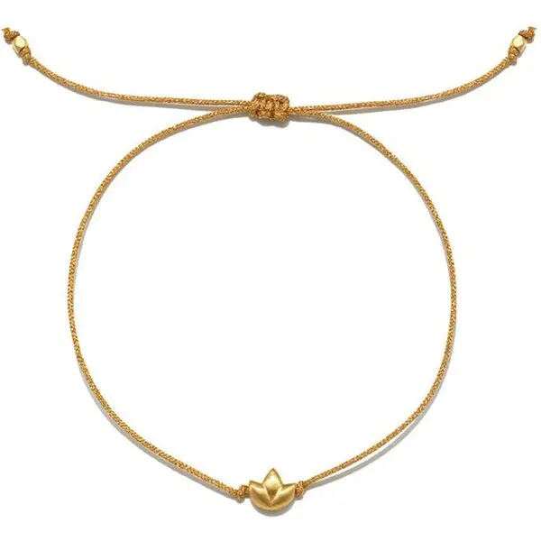 SATYA JEWELRY New Beginnings Lotus Cord Bracelet - Gold