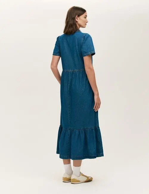 FINERY LONDON Tania Denim Midi Shirt Dress
