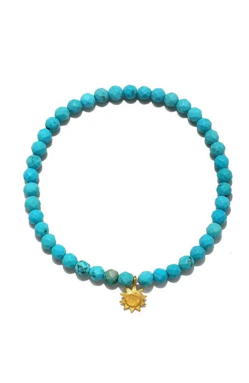 SATYA JEWELRY Turquoise Sun Charm Bracelet - Blue