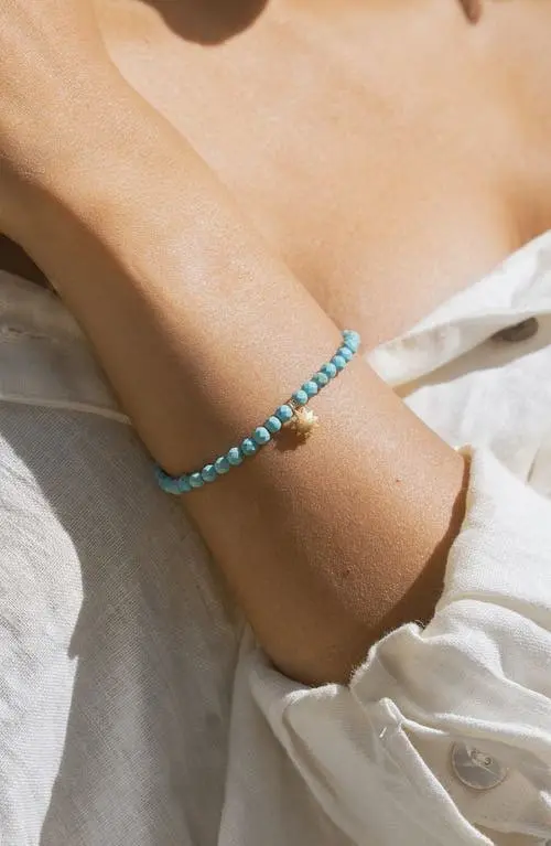 SATYA JEWELRY Turquoise Sun Charm Bracelet