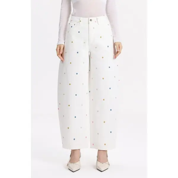 BAYEAS Embroidered High Waist Ankle Barrel Jeans - Eos