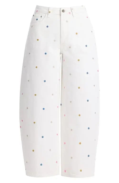 BAYEAS Embroidered High Waist Ankle Barrel Jeans
