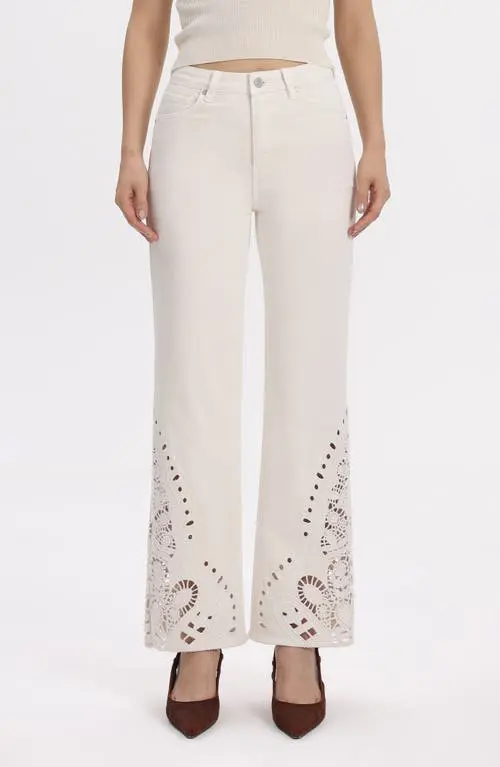 BAYEAS High Waist Flare Jeans - Off White