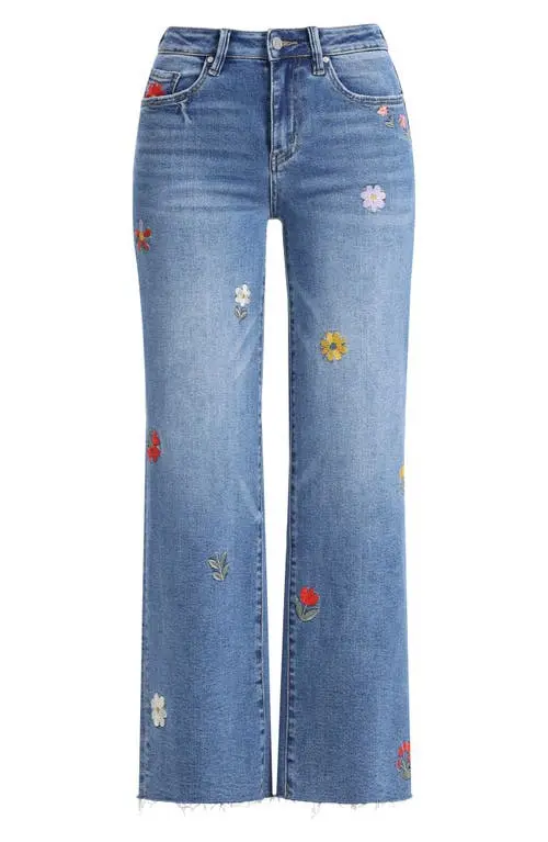 BAYEAS Embroidered Wide Leg Jeans