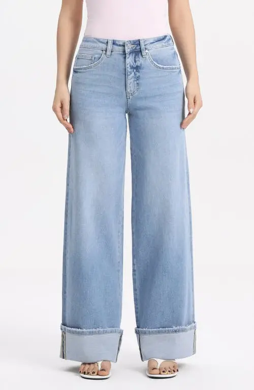 BAYEAS Mid Rise Super Wide Leg Jeans - Lagoon