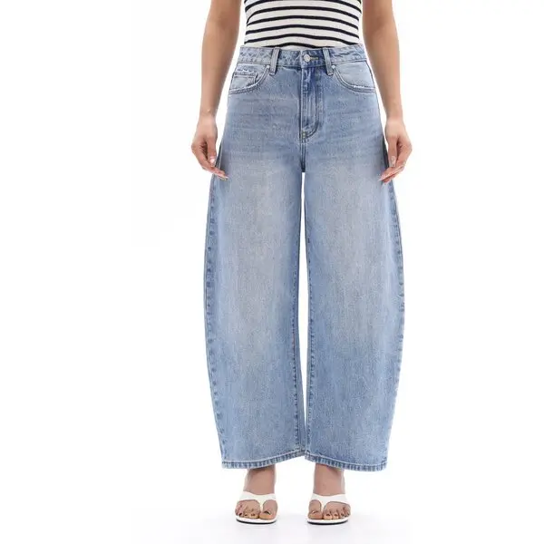 BAYEAS High Waist Ankle Barrel Jeans - Reverie