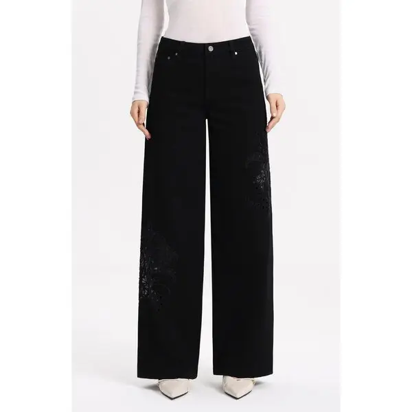 BAYEAS High Waist Wide Leg Jeans - Black