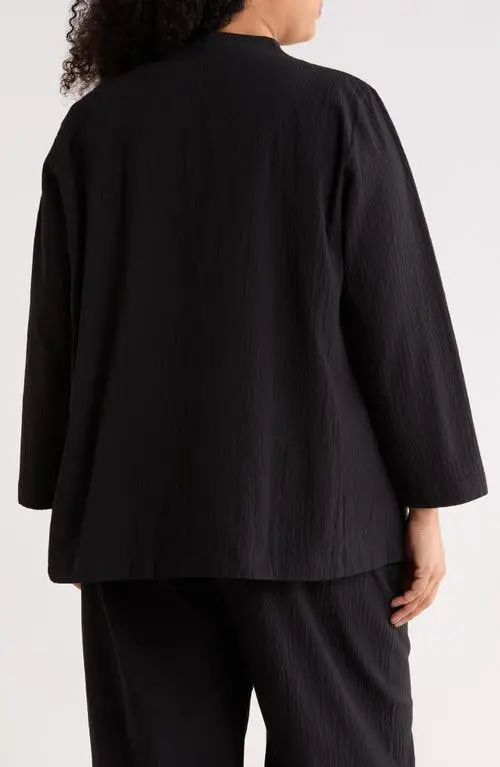Eileen Fisher Open Front Stretch Cotton Jacket
