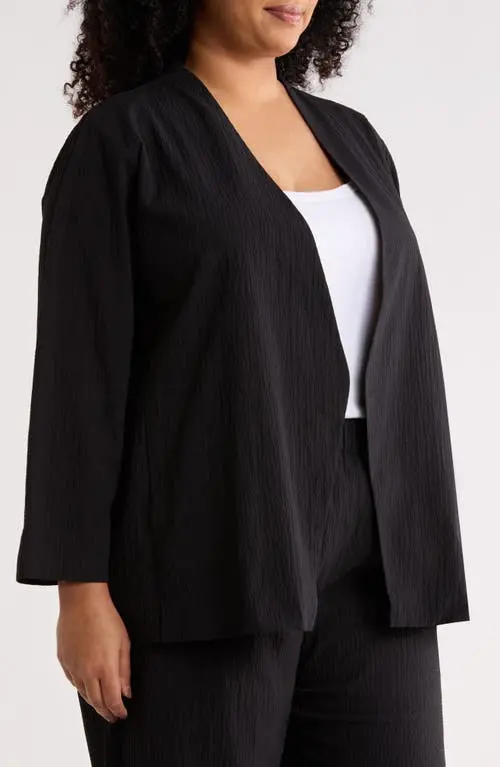 Eileen Fisher Open Front Stretch Cotton Jacket