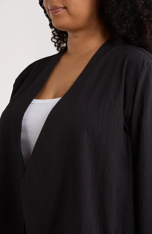 Eileen Fisher Open Front Stretch Cotton Jacket