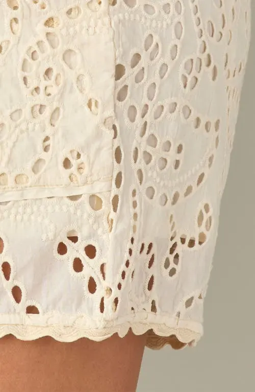 Wit & Wisdom Cotton Eyelet Shorts - Ecru