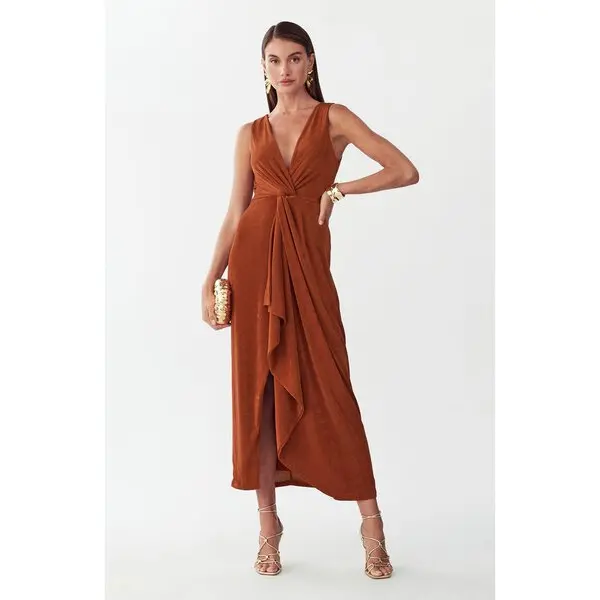 BWLDR Andi Midi Dress - Copper