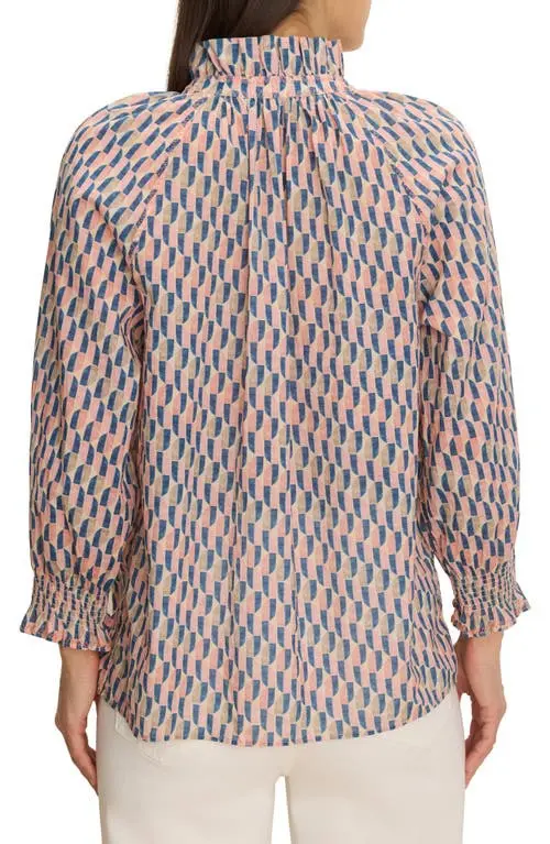 NIC+ZOE Cotton Crinkle Printed Button-up Shirt