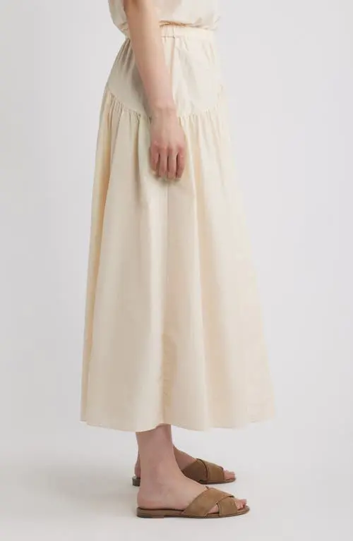 Theory Cotton Blend Midi Skirt - Almond