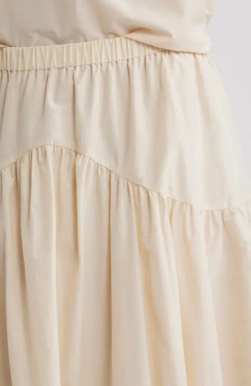 Theory Cotton Blend Midi Skirt - Almond