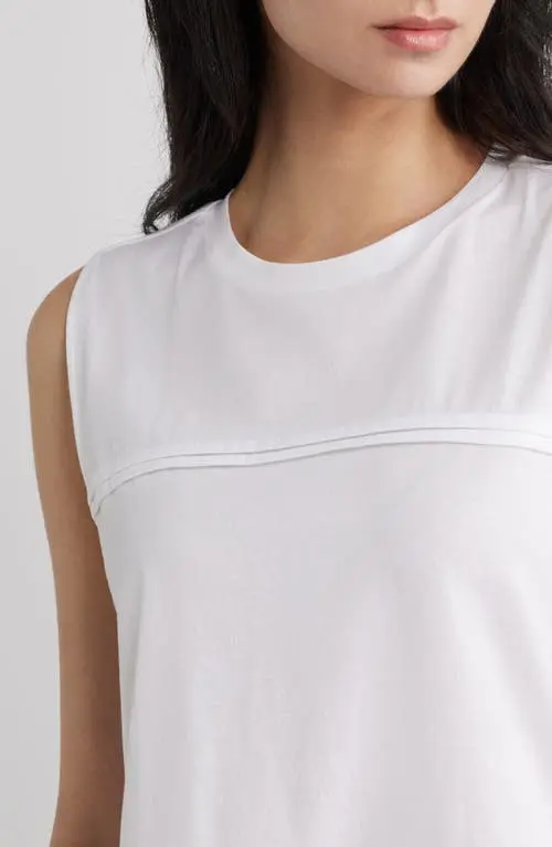 Theory Organic Pima Cotton Step Pleat Tank