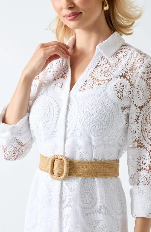MARCIANO Grace Long Sleeve Lace Shirt Dress