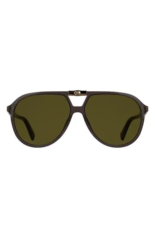 Longchamp Roseau 58mm Aviator Sunglasses - Transparent Brown