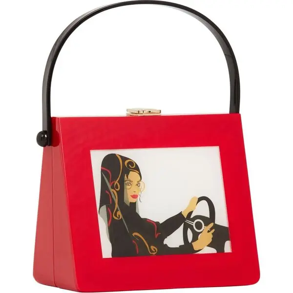 LARALLAN Jamilah Acrylic Top Handle Bag - Red