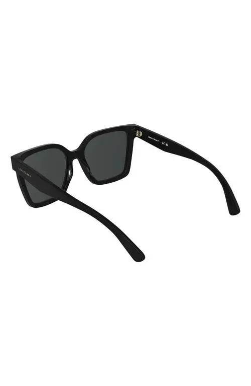 Longchamp Roseau 55mm Modified Rectangular Sunglasses - Black