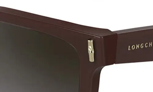 Longchamp Roseau Modified Rectangular Sunglasses - Wine