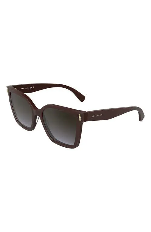 Longchamp Roseau Modified Rectangular Sunglasses - Wine