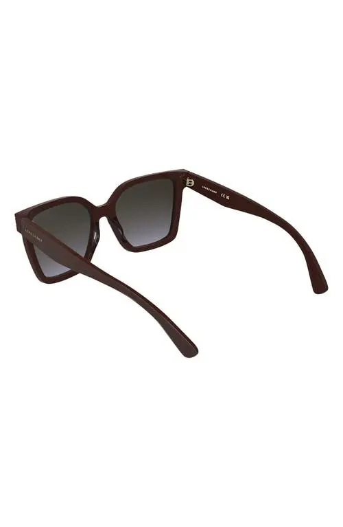 Longchamp Roseau Modified Rectangular Sunglasses - Wine