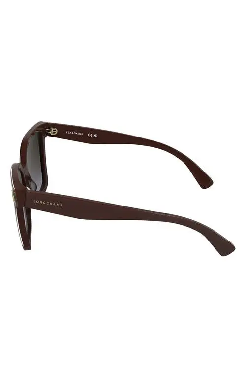 Longchamp Roseau Modified Rectangular Sunglasses - Wine