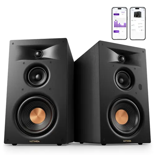 ULTIMEA Bs-3 3-way Bluetooth Bookshelf Speakers With Hdmi Arc, 70w Rms, 5.25" Woofer - Black