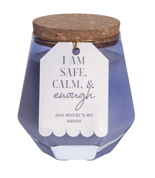 Totalee Gift Safe And Calm Purple Geometric Candle Wax Purple 7.7 Oz Burn Time 36 - Clear