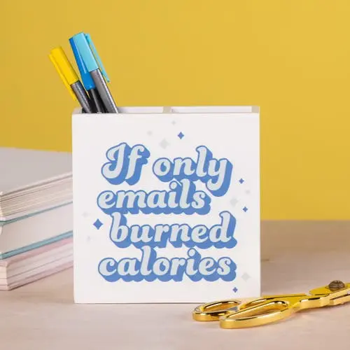 Totalee Gift Emails Burned Calories Desk Organizer Wood
