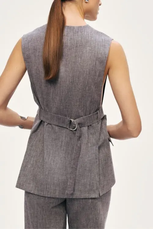 NOCTURNE Tailored Button Front Vest
